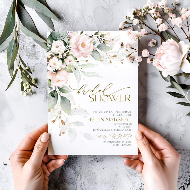 Rose Bridal Invitations - Etsy