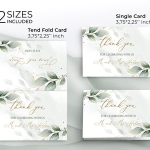 Eucalyptus Thank You Card Template: Sage Green Wedding DIY (printable ...