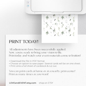Nature Envelope Liner Template, Printable Greenery Eucalyptus Liner ...