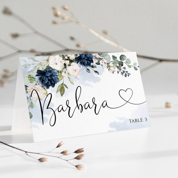 Blue Place Cards - Etsy