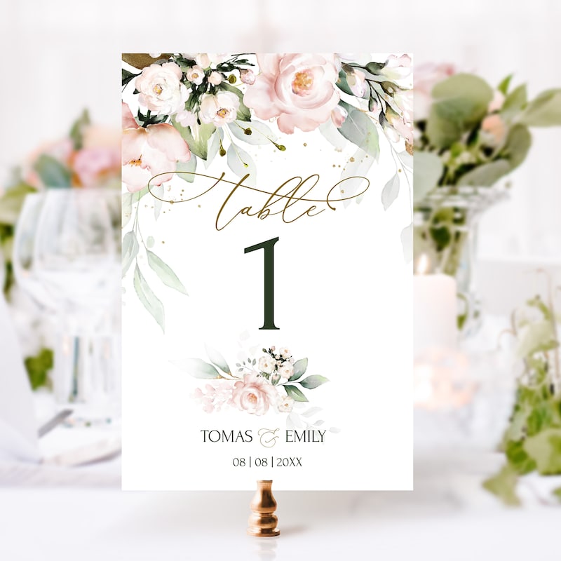 Soft Pink Table Numbers - Etsy