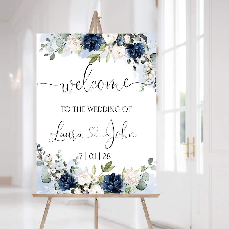 Blue Wedding Sign - Etsy