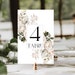 Dusty Pink Table Numbers Template, Printable Soft Pink Wedding Table ...