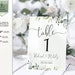 Table Numbers Template, Printable Greenery Wedding Table Numbers Card ...