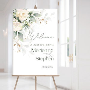Cream Wedding Welcome Sign | Ivory Printable Wedding Welcome Poster ...