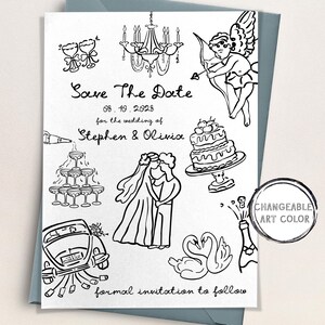 Save the Date Template Hand Drawn Save the Date Funny Save the Date Fun ...