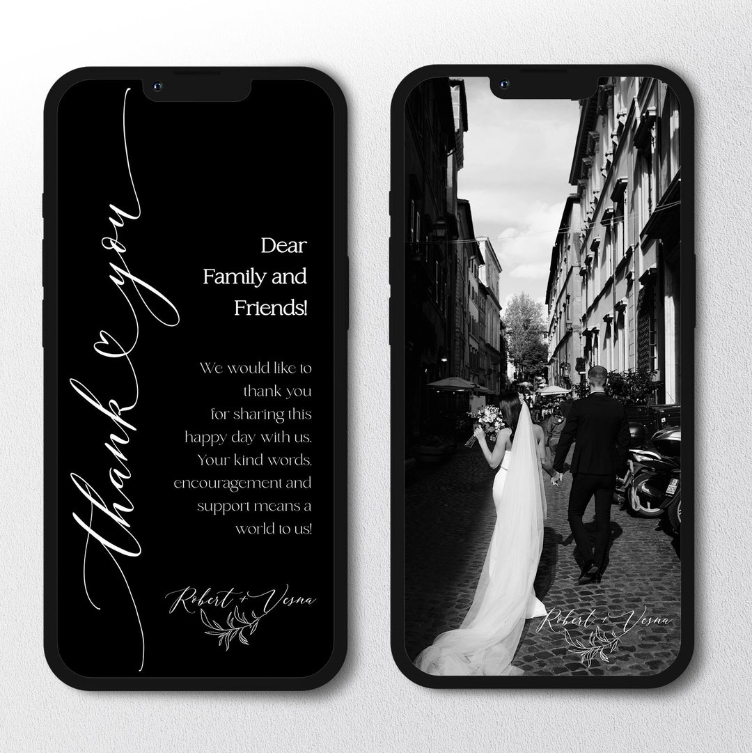 MINIMALIST Digital Thank You Card | Modern Electronic Thank You Card ...