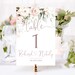 Sage Green Table Numbers Template Printable Greenery Gold Wedding Table ...