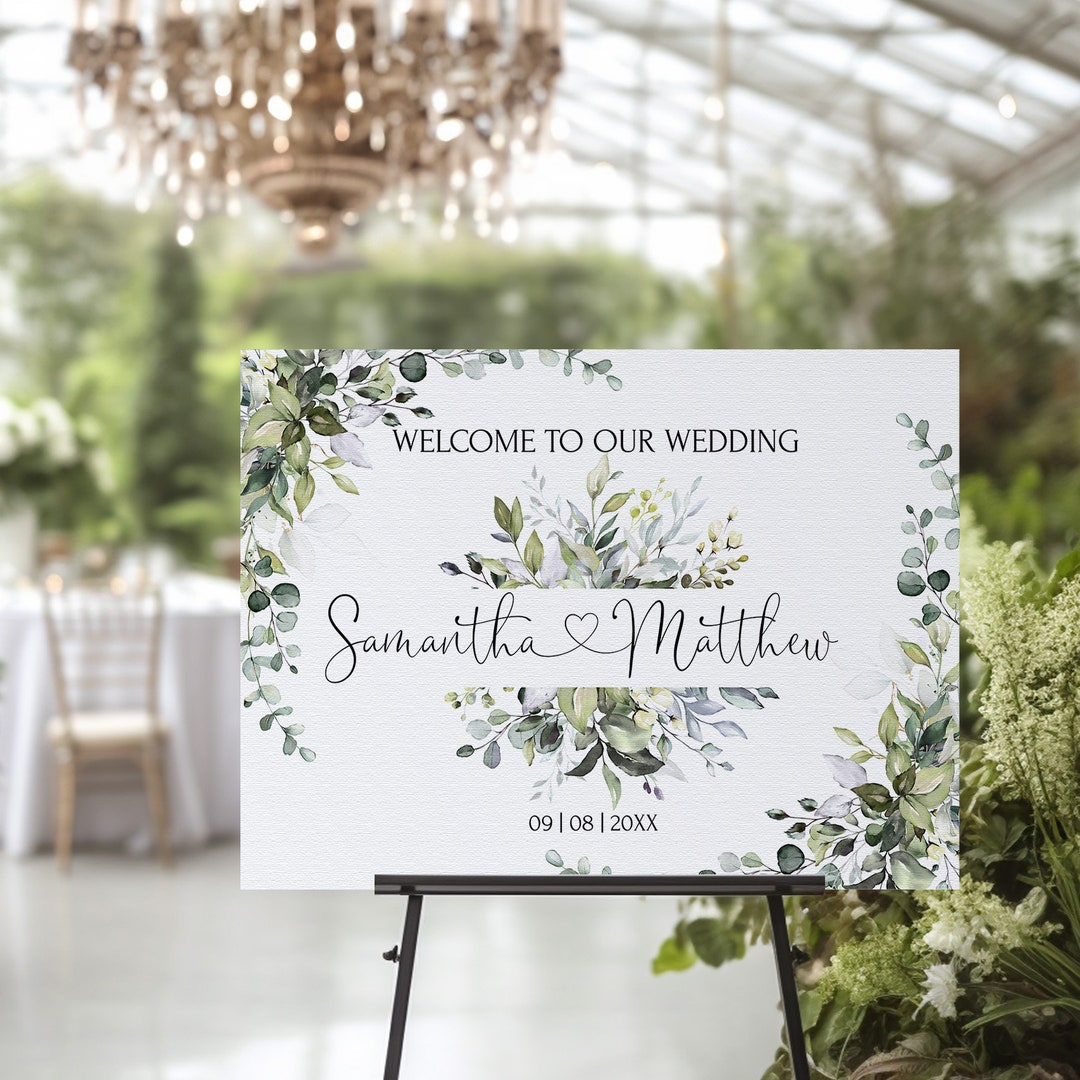Eucalyptus Welcome Sign Template, Printable Wedding Welcome Poster ...