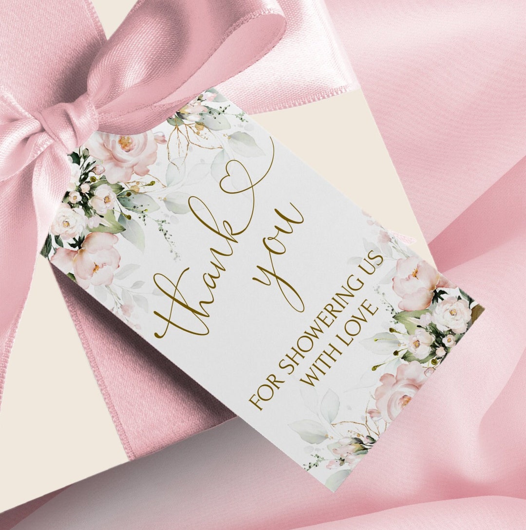 Blush Pink Favors Tag Template, Printable Soft Pink Favor Tag, Pink ...