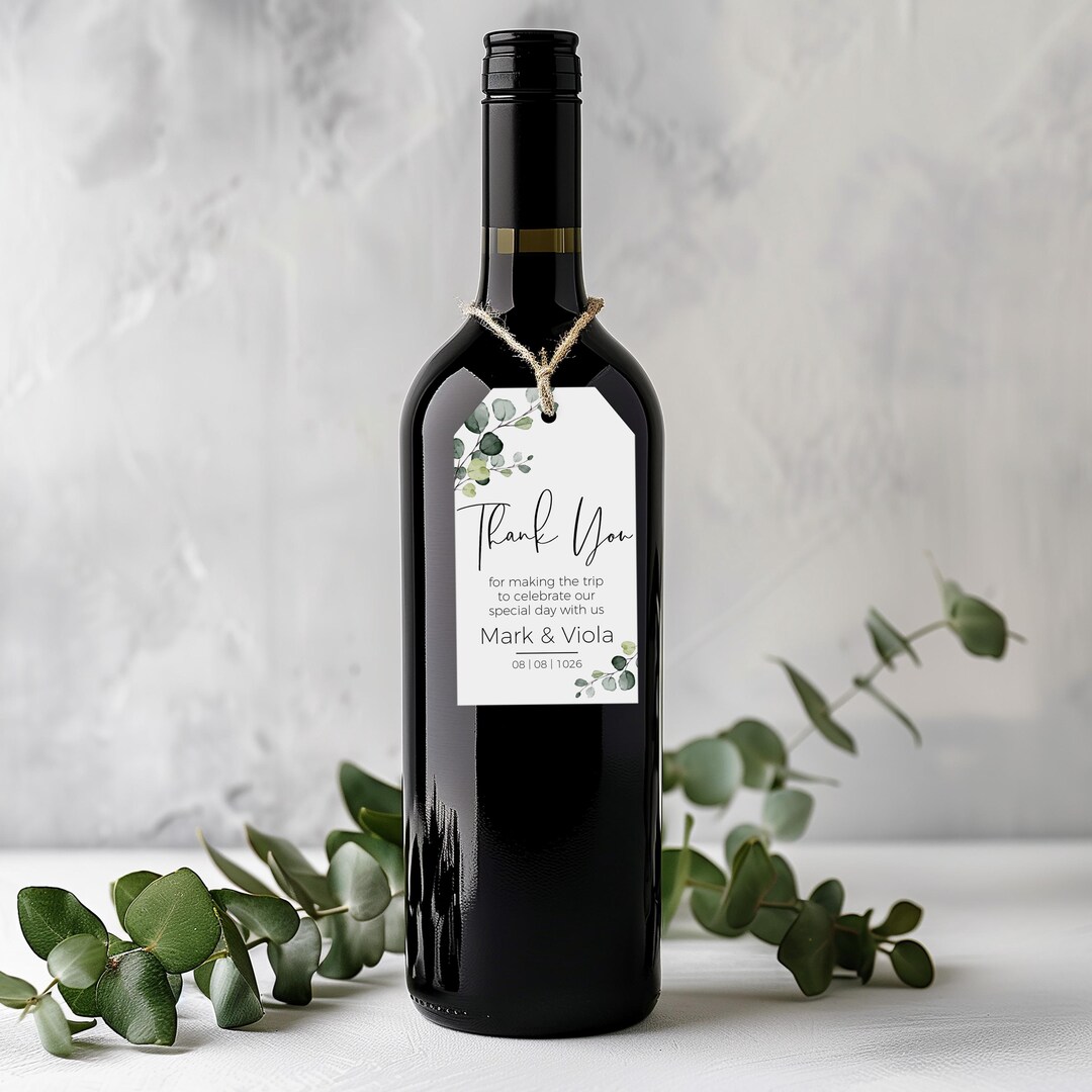 Minimalis Favors Tag Template Download, Printable Greenery Wedding ...