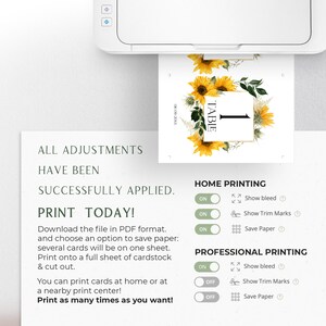 SUNFLOWER Table Numbers Template Printable Rustic Wedding - Etsy