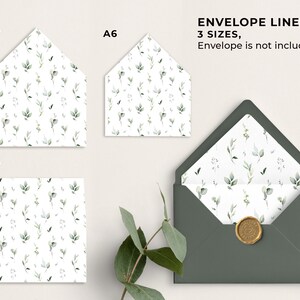Nature Envelope Liner Template, Printable Greenery Eucalyptus Liner ...