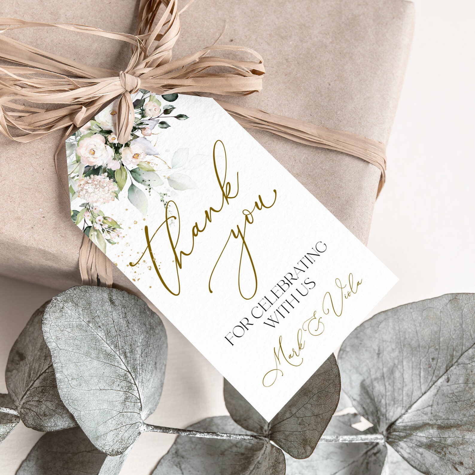 Favors Tag Template, Printable White Flowers Flowers Favors Tag ...