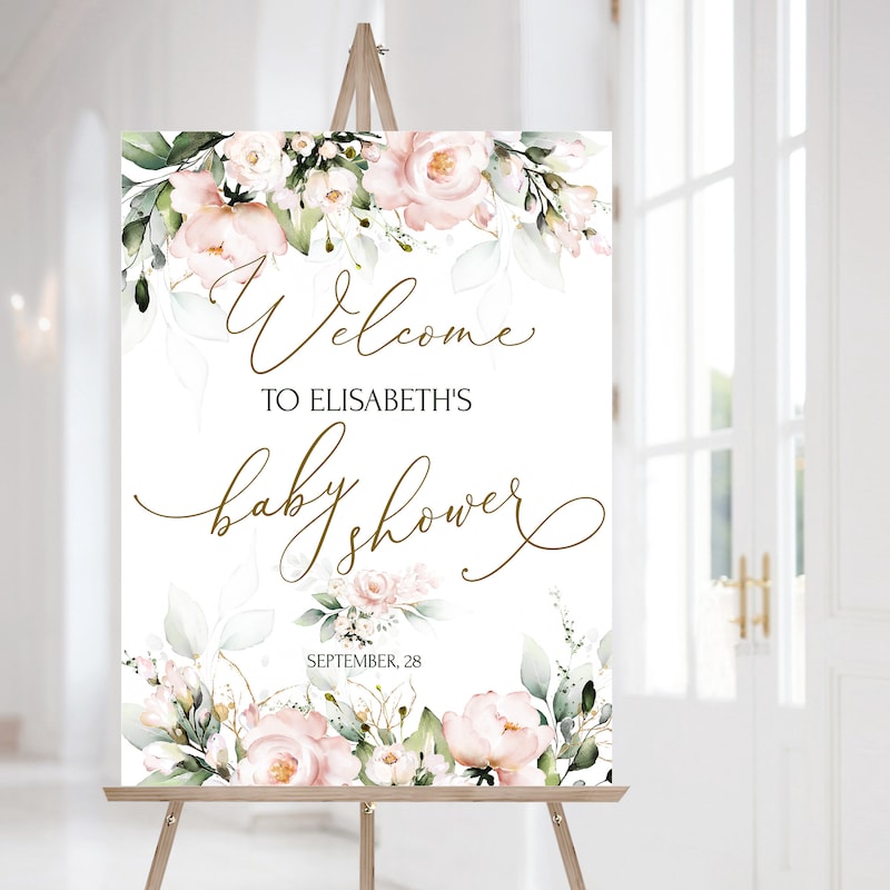 Pink Baby Shower Welcome Sign - Etsy