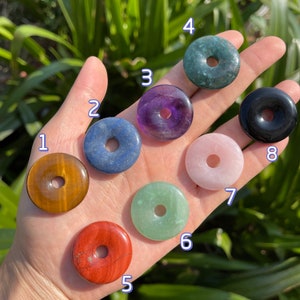 Crystal Donut Pendant, Crystal Donut Necklace, Gemstone Pendant ...