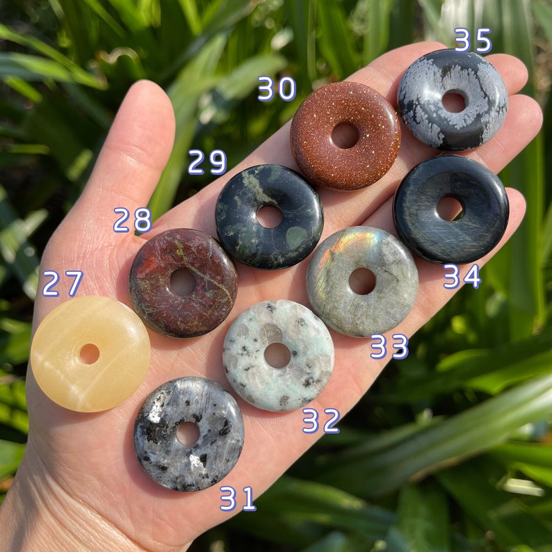 Crystal Donut Pendant Crystal Donut Necklace Gemstone - Etsy