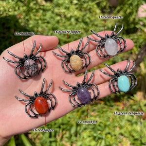 Gemstone Spider Pendant, Crystal Spider Breastpin, Spider Pendant ...