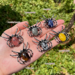 Gemstone Spider Pendant, Crystal Spider Breastpin, Spider Pendant ...