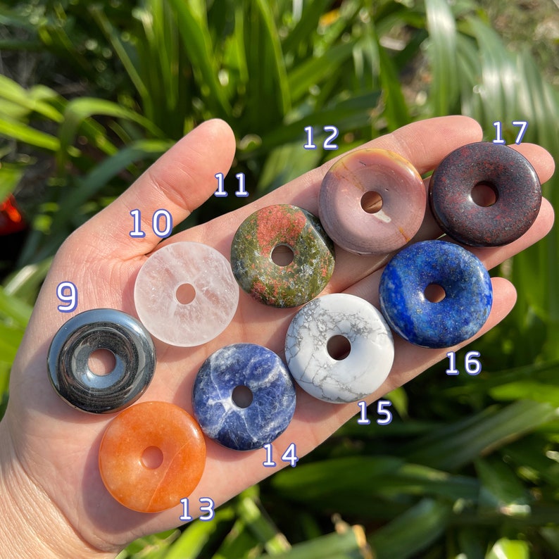 Crystal Donut Pendant Crystal Donut Necklace Gemstone - Etsy