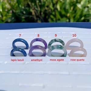 Natural Gemstone Band Ring, Solid Band Ring, Gemstone Ring, Crystal ...