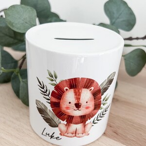 Kinderspardose, Spardose personalisiert, Safari Tiere, Geschenkidee ...