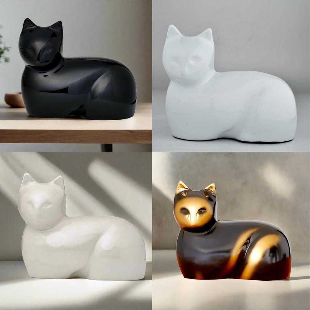 Royal Rapture Cat Kitty Figurine Pet Urn for Ashes Cremation Funeral ...