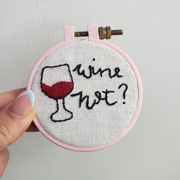 Wine Embroidery - Etsy