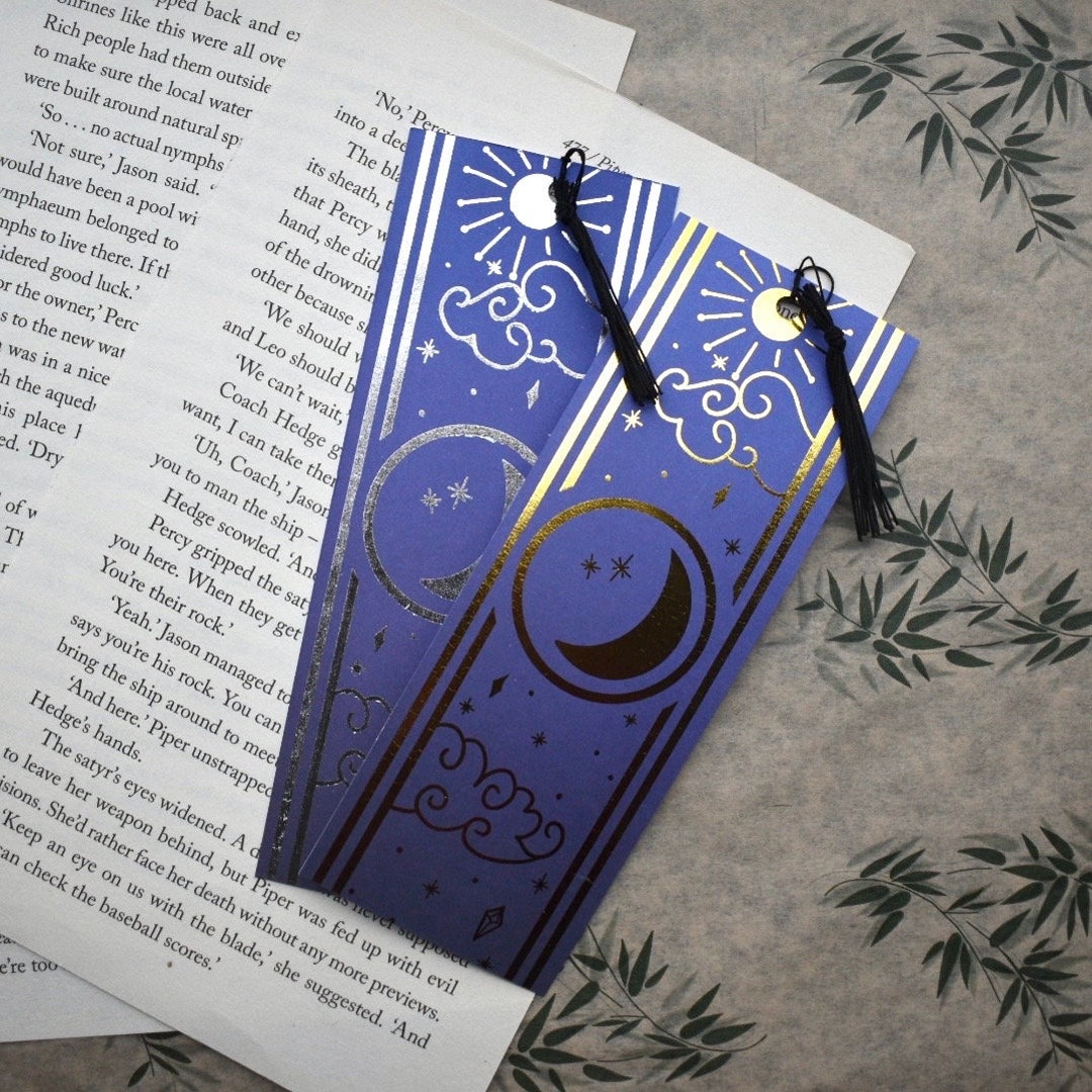 Celestial Bookmark Bookmark With Moon Heavily Foiled Bookmark Bookmark ...