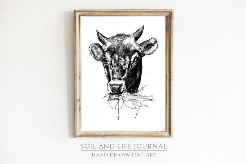 Printable Cow Art Print - Downloadable Digital Animal Prints for Home ...