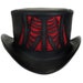 Top Hat Red Skeleton Rid Halloween Black Leather Top Hat - Etsy