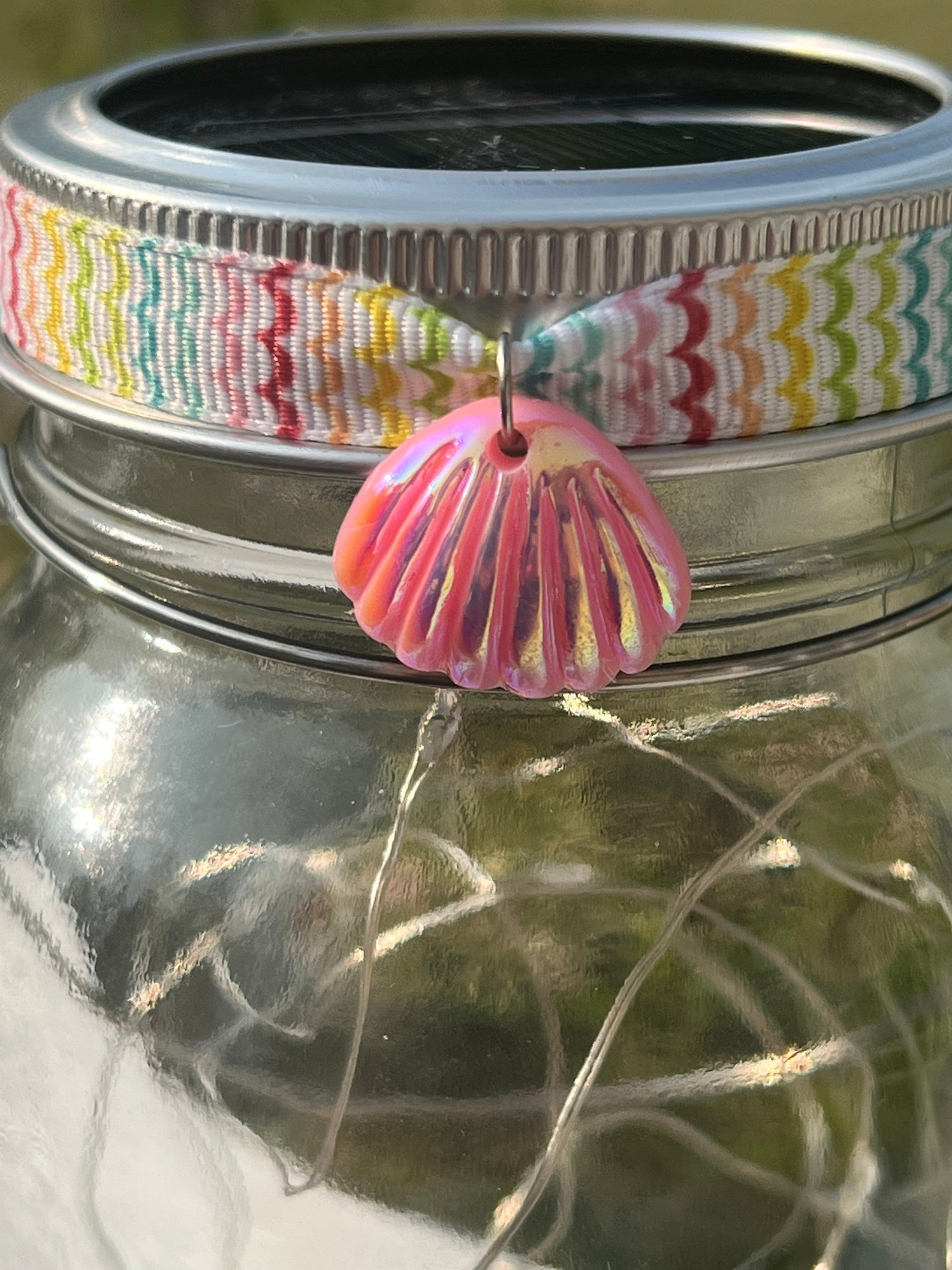 Mermaid Mason Jar Solar Lantern With Ocean Blue Lights, Bathroom or ...