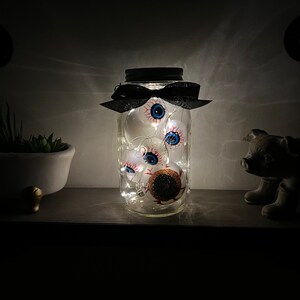 Halloween Eyeball Hanging Mason Jar Solar Lantern, Halloween Spooky ...