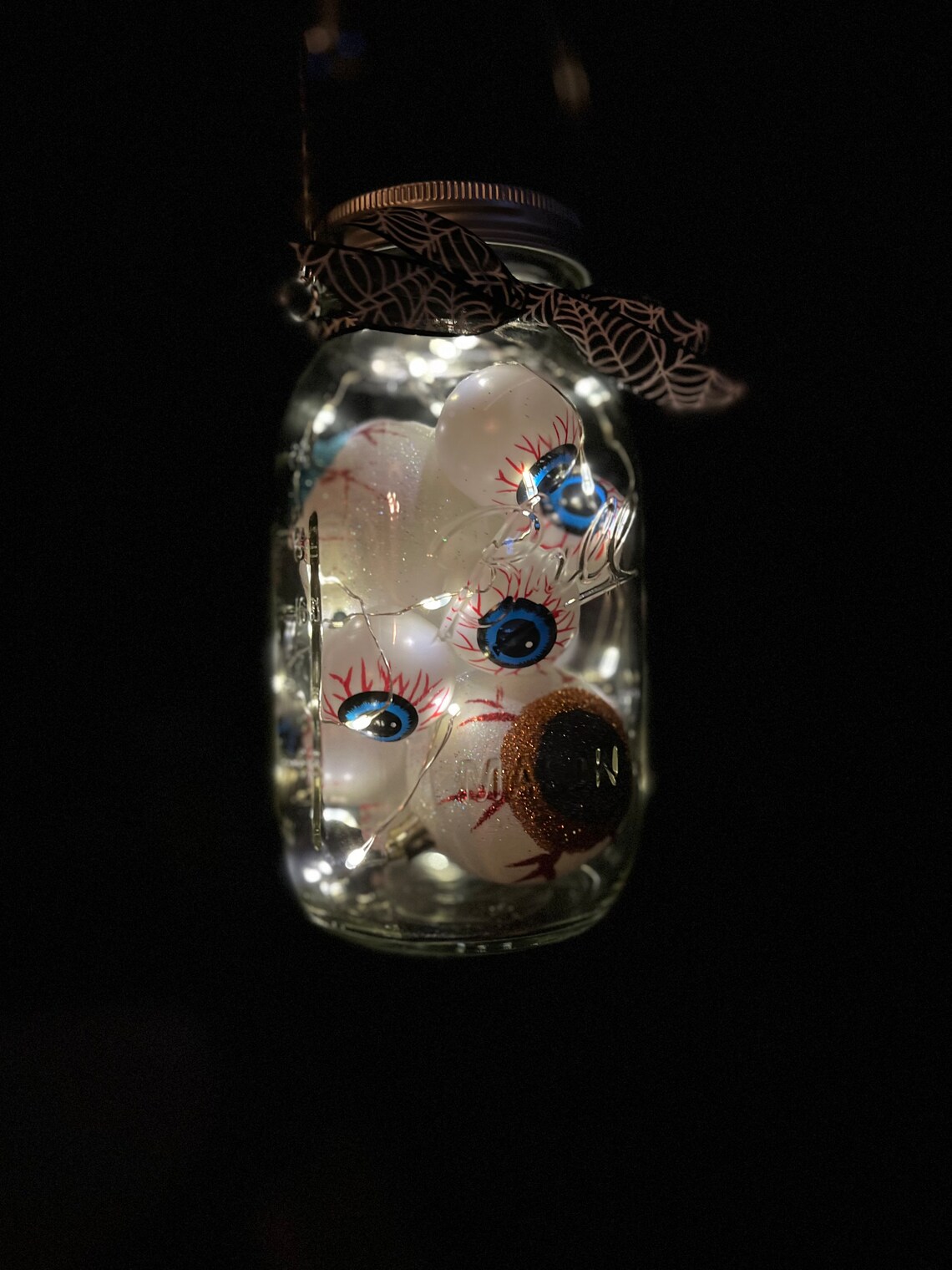 Halloween Eyeball Hanging Mason Jar Solar Lantern, Halloween Spooky ...