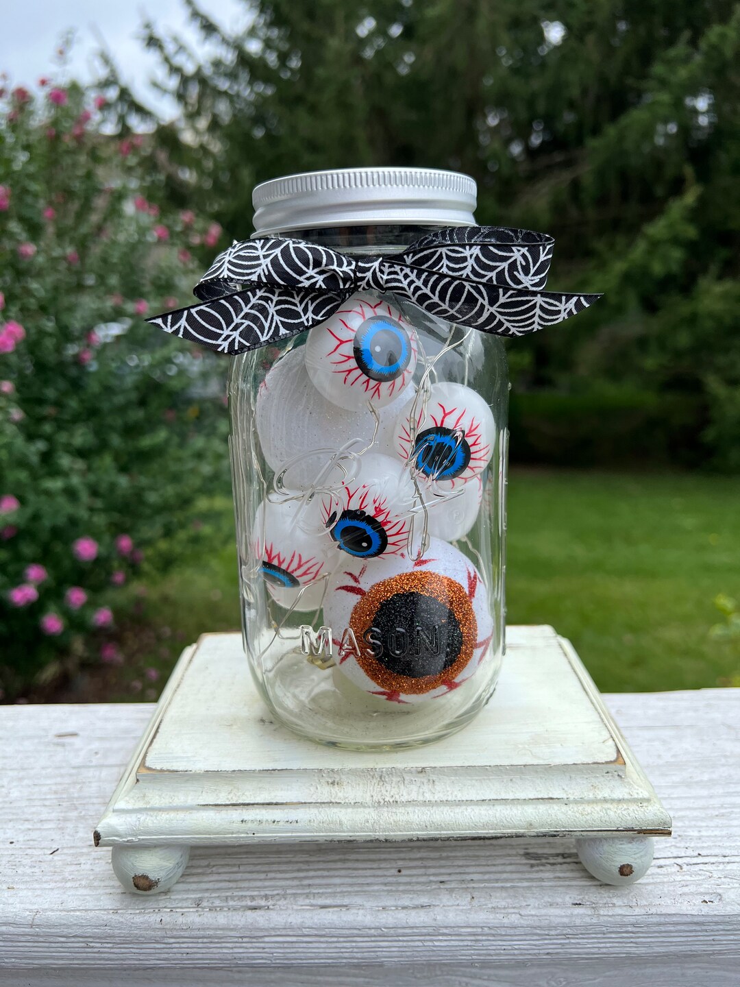 Halloween Eyeball Hanging Mason Jar Solar Lantern, Halloween Spooky ...