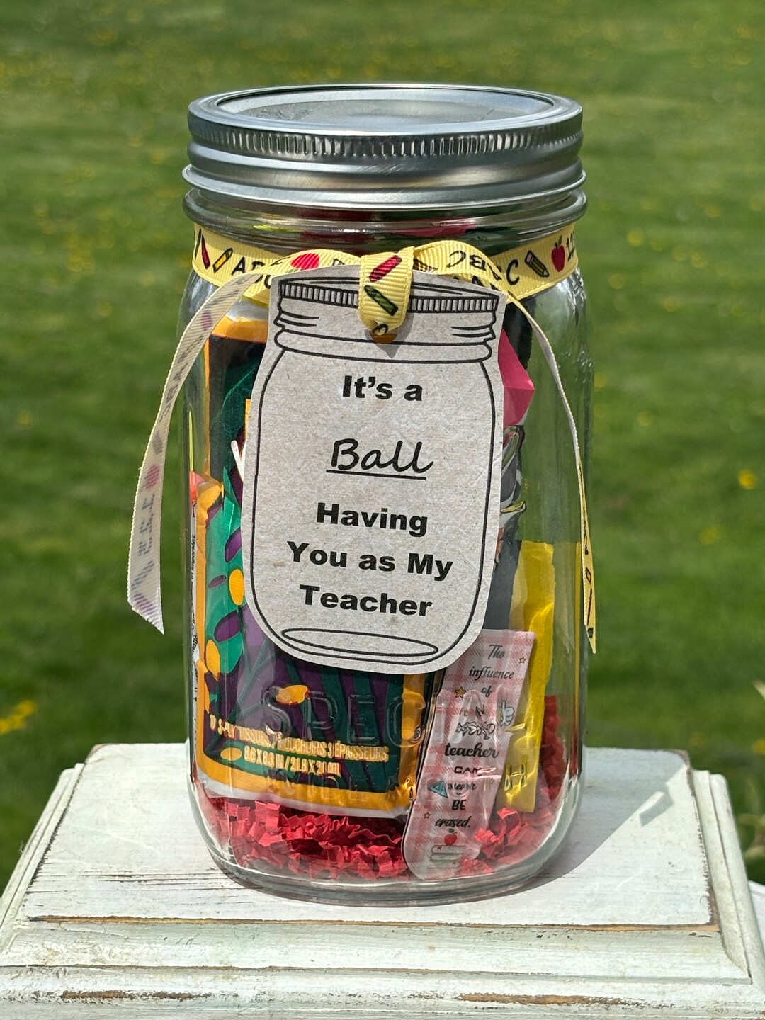 Wide Mouth Ball Mason Jar Teacher’s Gift, Supplies for Teacher, End of ...