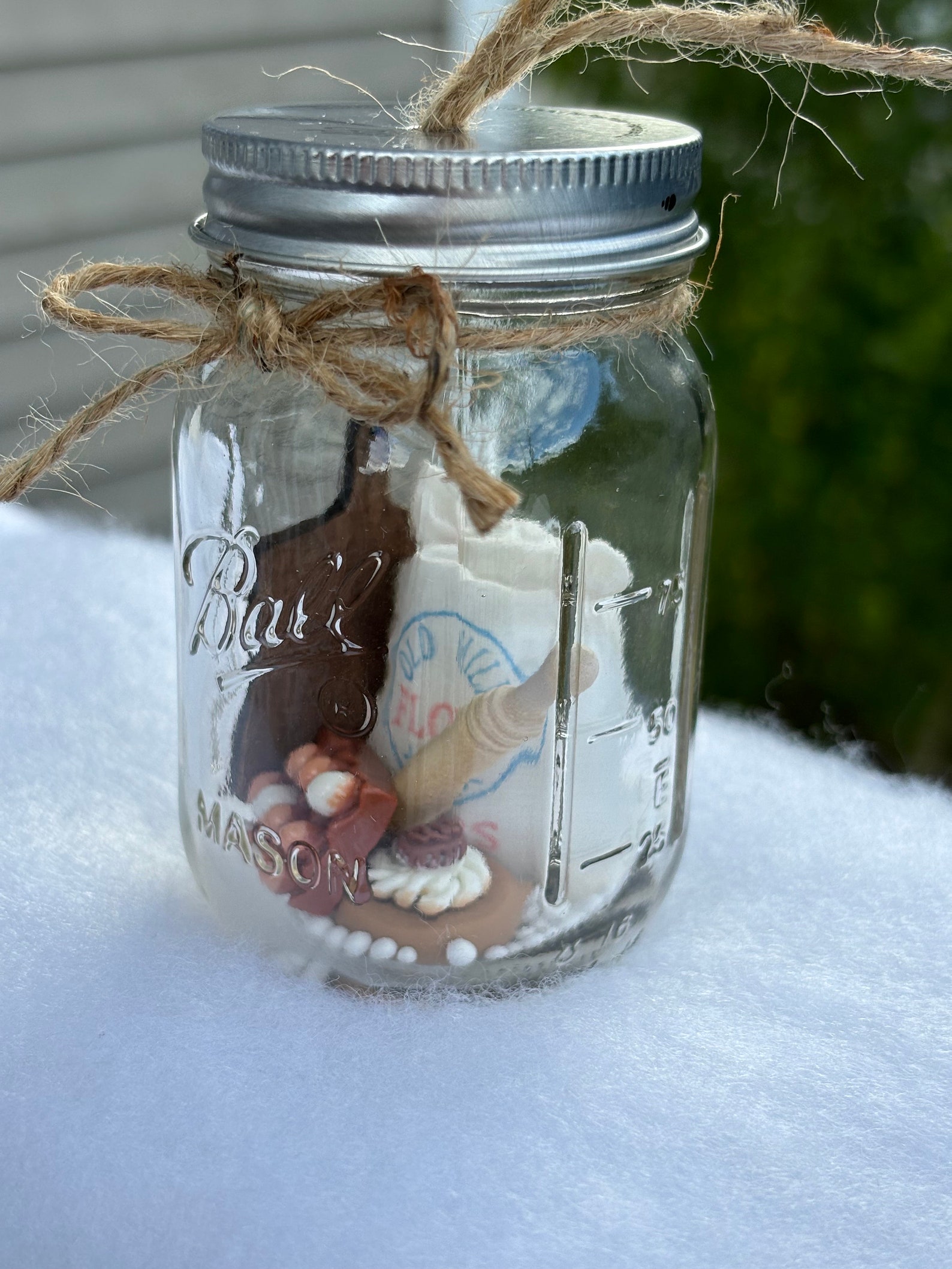 Miniature Ball Mason Jar Glass Christmas Tree Ornament for Bakers ...