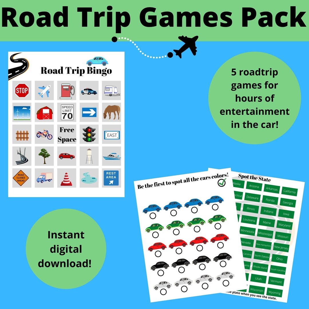 Road Trip Games Pack - Etsy