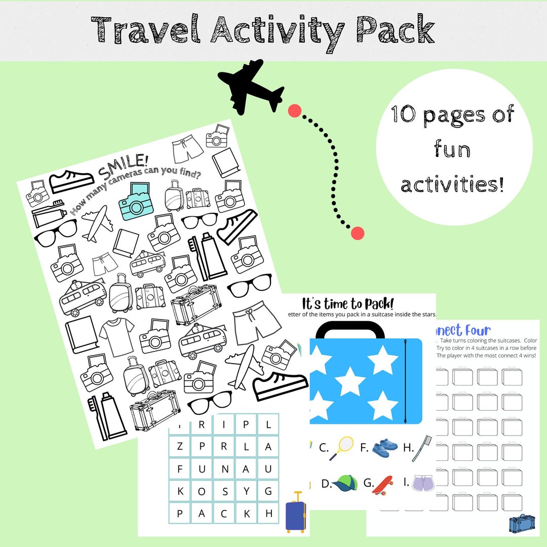 Kids Travel Activity Pack - Etsy