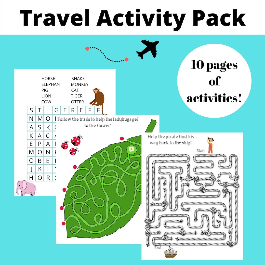 Kids Travel Activity Pack - Etsy