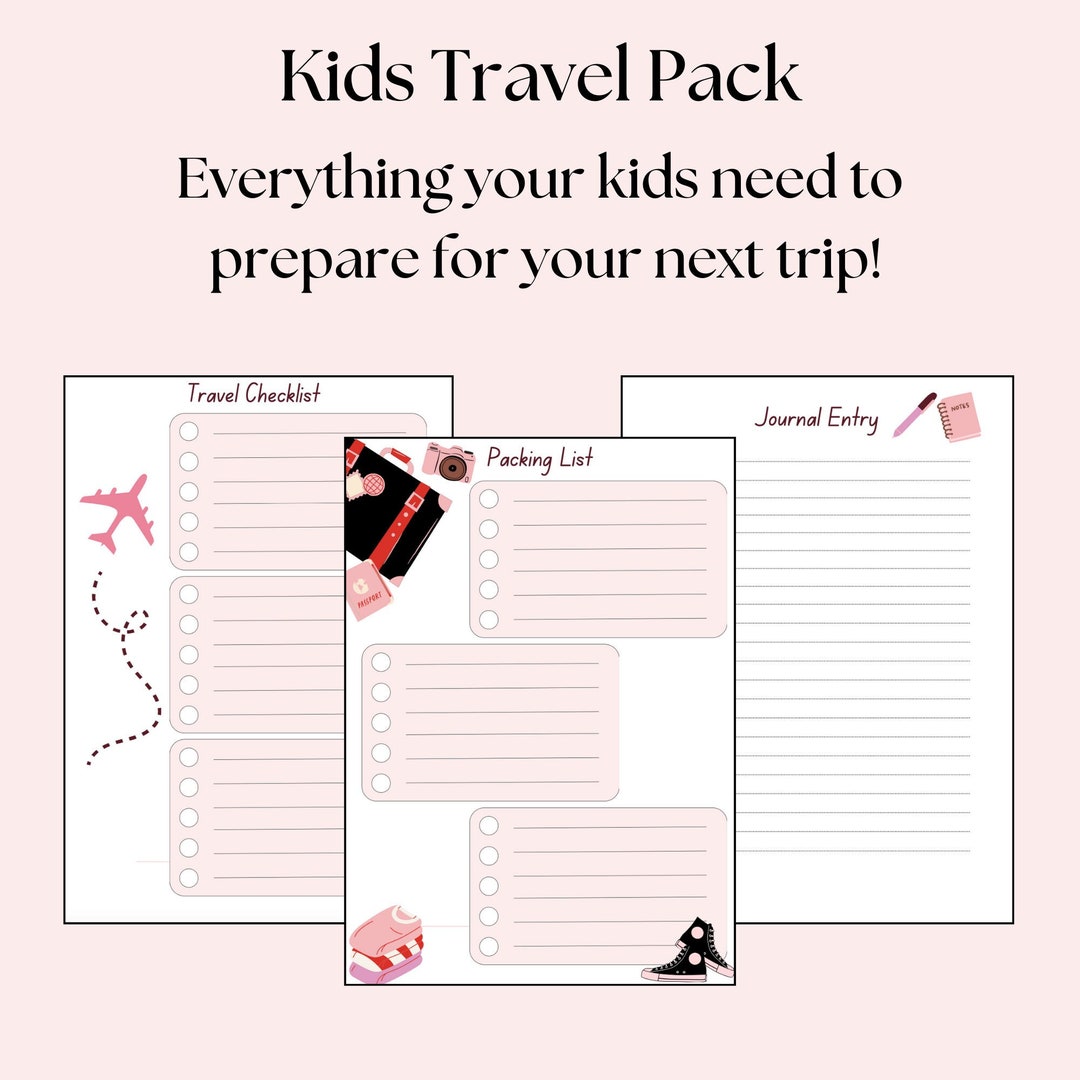 Kids Travel Activity Pack - Etsy