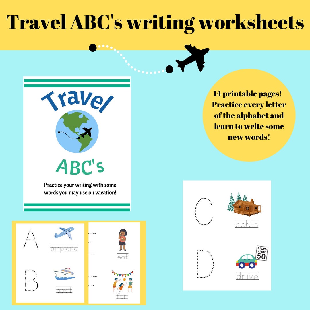 Printable Abc's Writing Practice Worksheets - Etsy