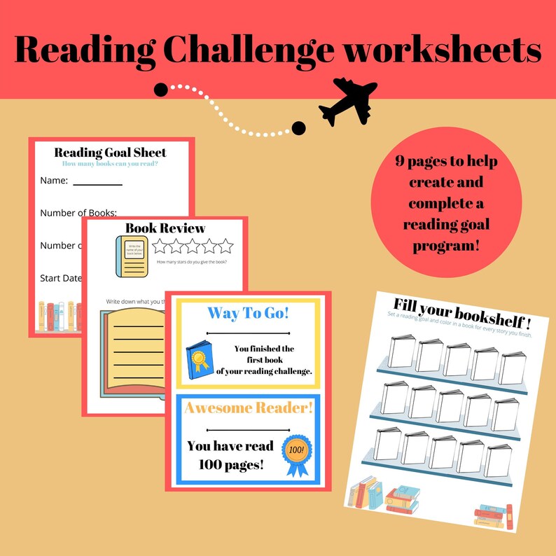 Printable Reading Challenge Worksheets - Etsy