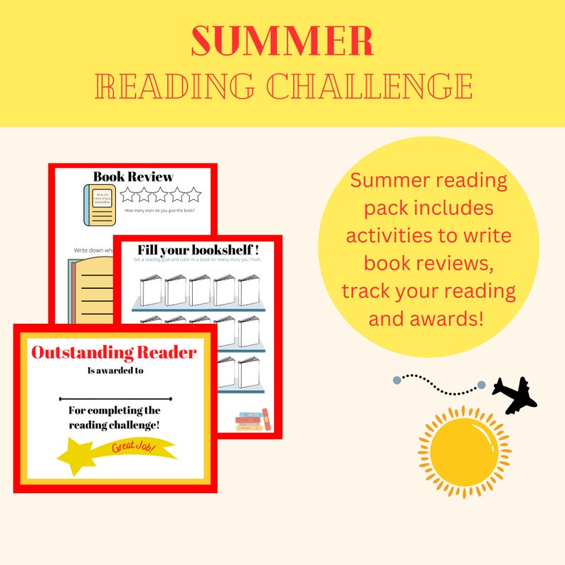 Summer Reading Challenge Activity Pack - Etsy