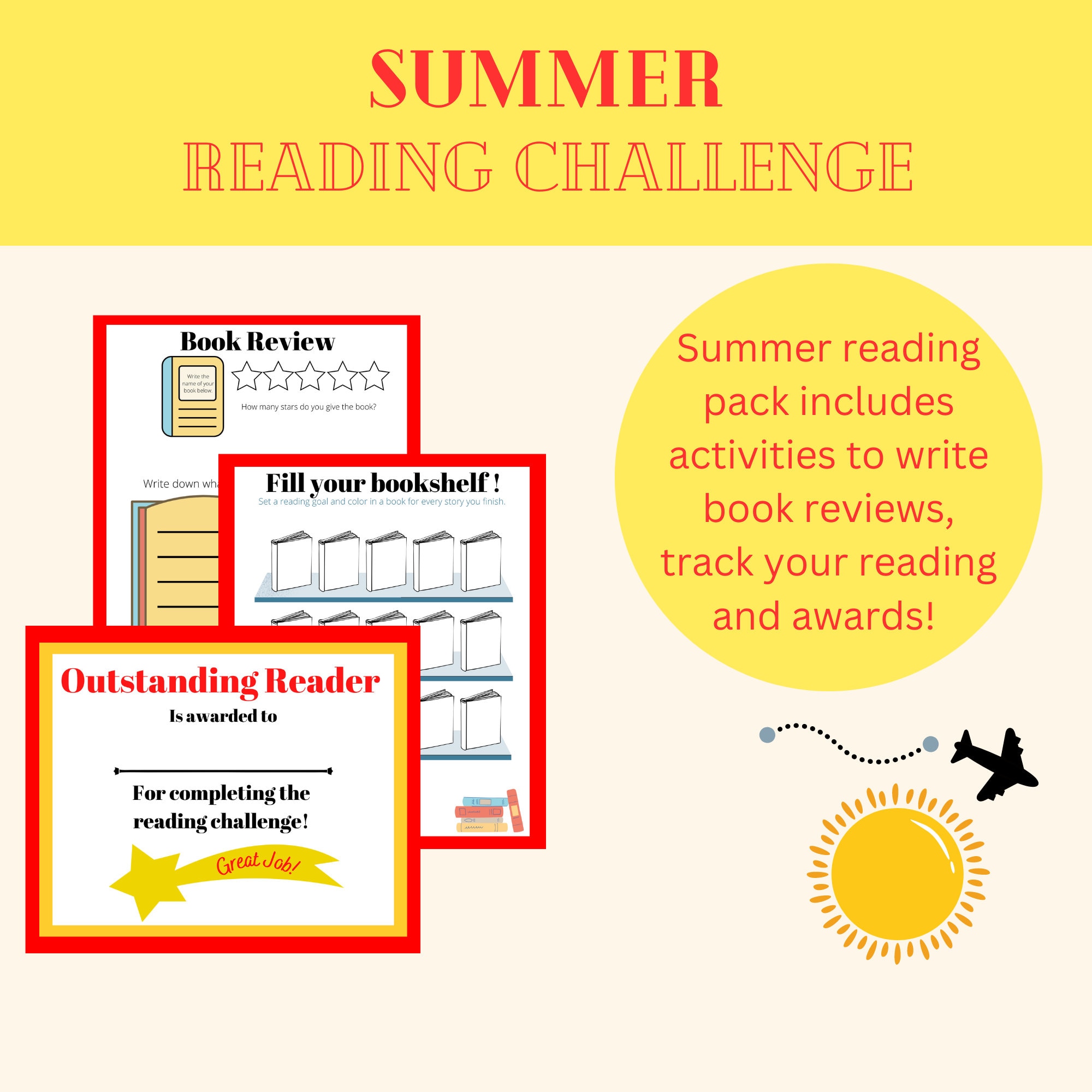 Summer Reading Challenge Activity Pack - Etsy