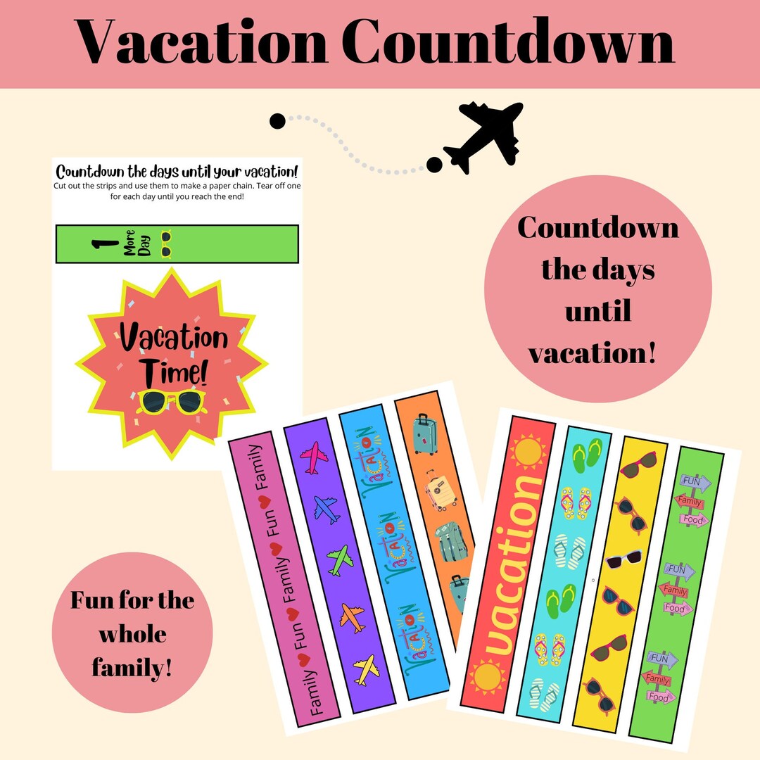 Vacation Countdown Paper Chain - Etsy