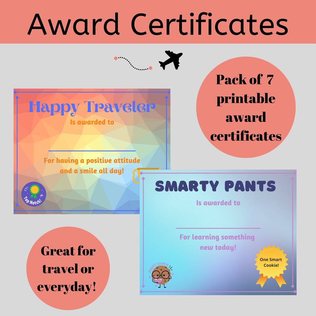 Kids Award Certificates - Etsy