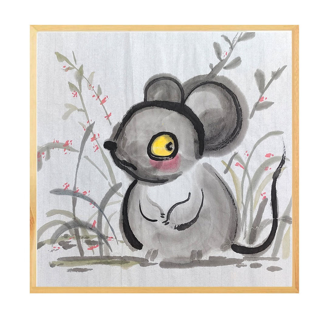 MISS.MISY Mouse Rat Crying,handmade Original Watercolor Painting,black ...