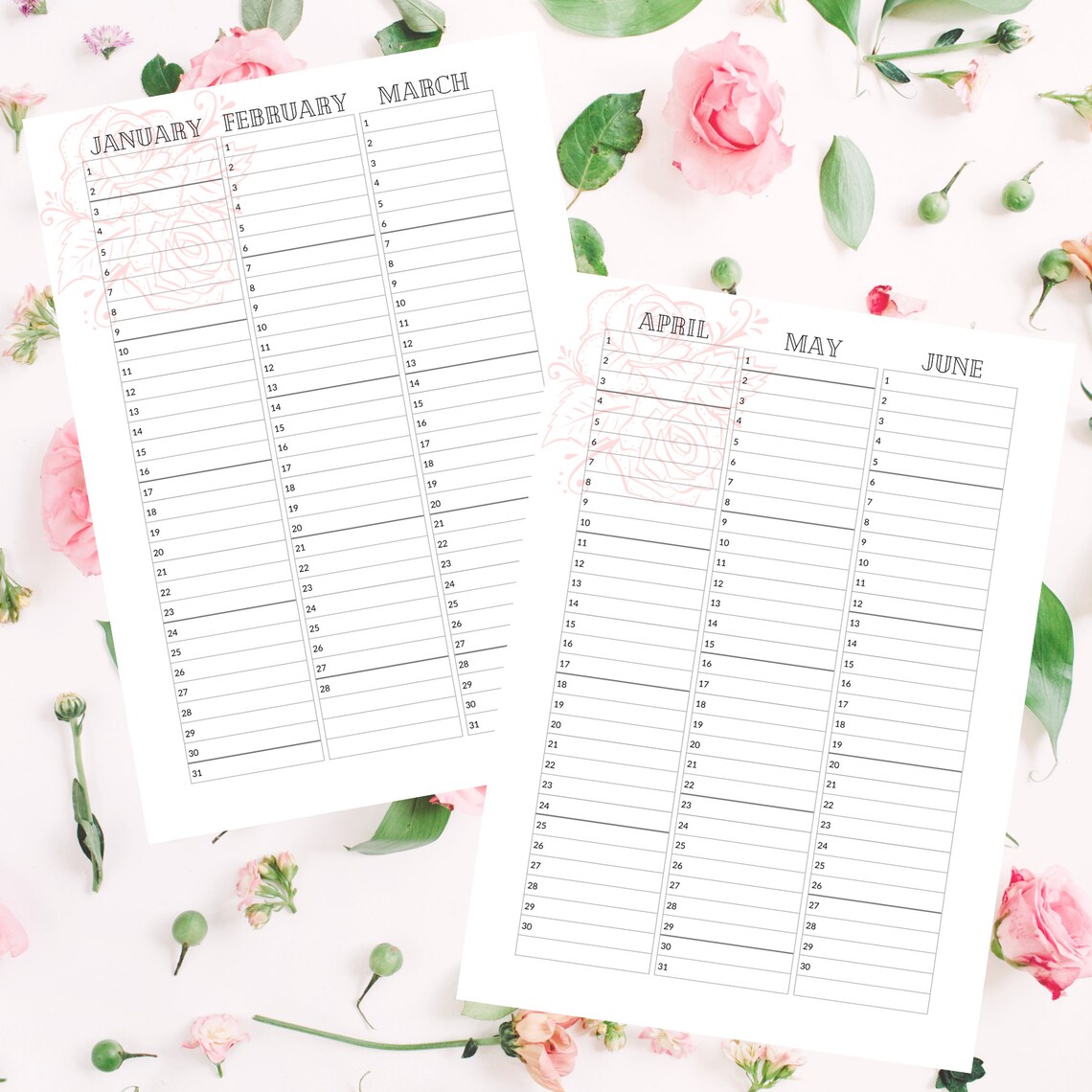 Printable Yearly Planner Yearly Calendar Yearly Bundle A4 - Etsy