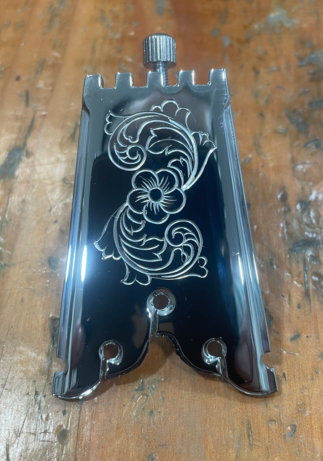 Banjo Tailpiece, Hand Engraved, Chrome Plated - Etsy